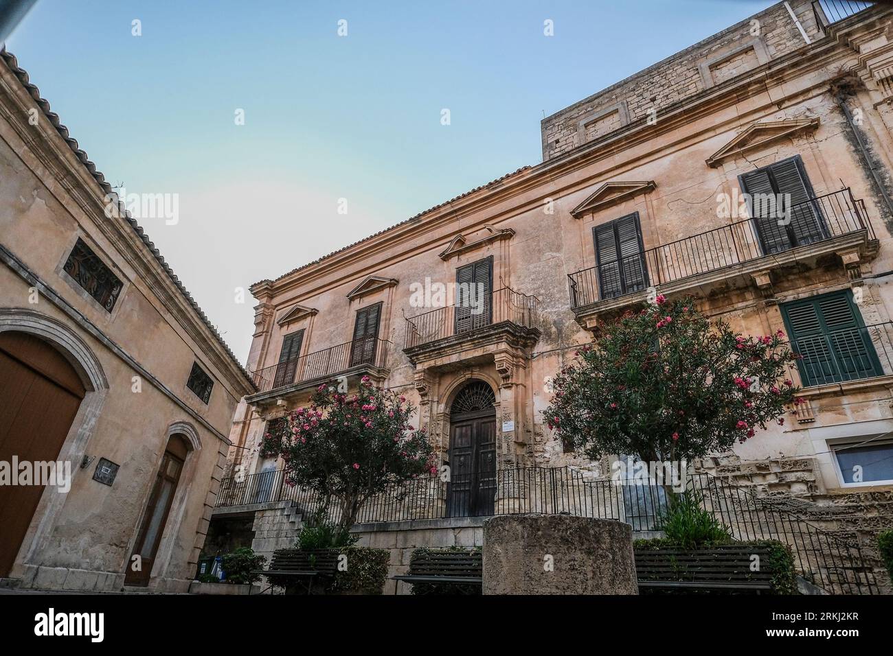 General view of the cityscape in Modica, Italy. Modica is a Sicilian ...