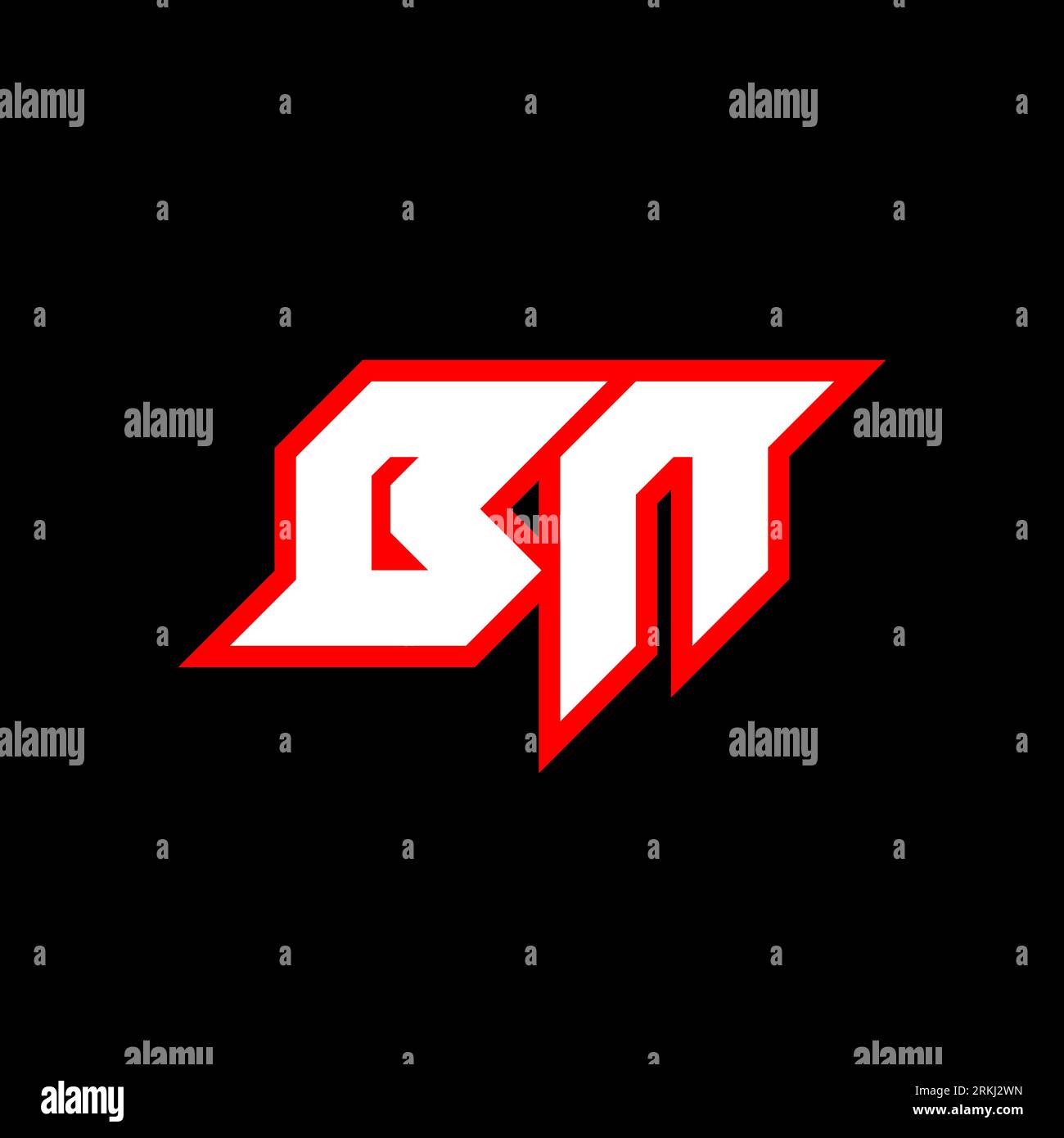 BN logo design, initial BN letter design with sci-fi style. BN logo for ...