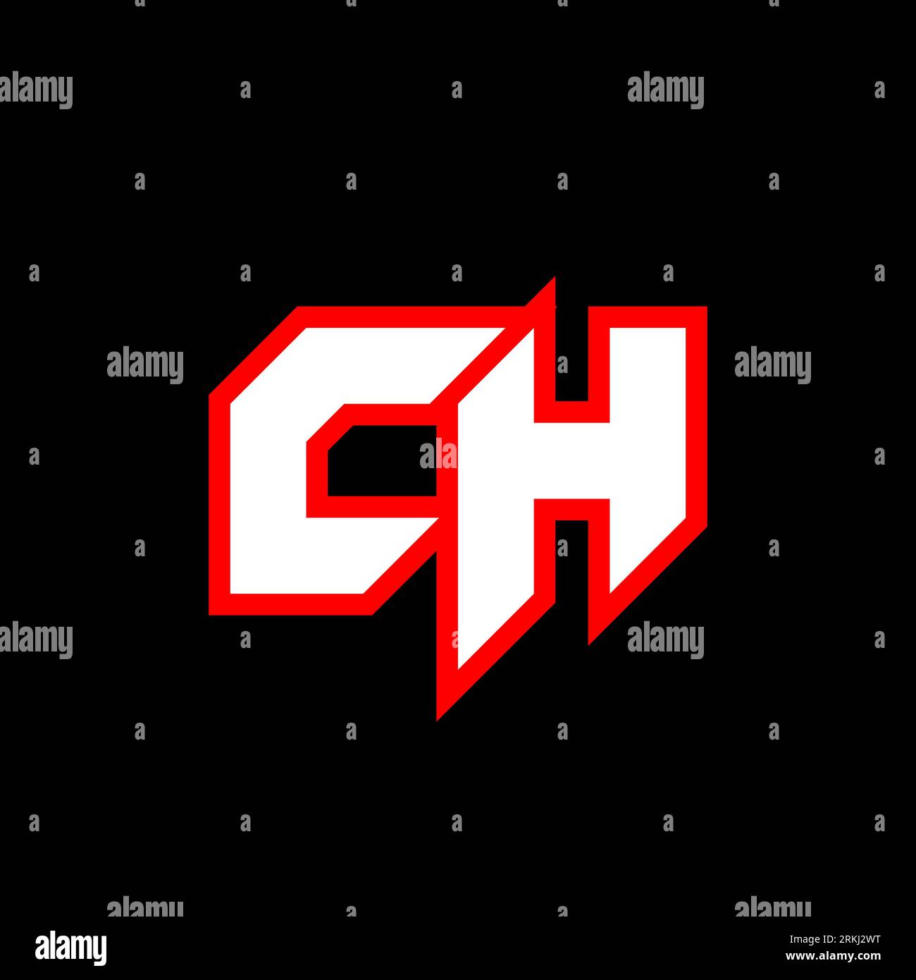 CH logo design, initial CH letter design with sci-fi style. CH logo for ...