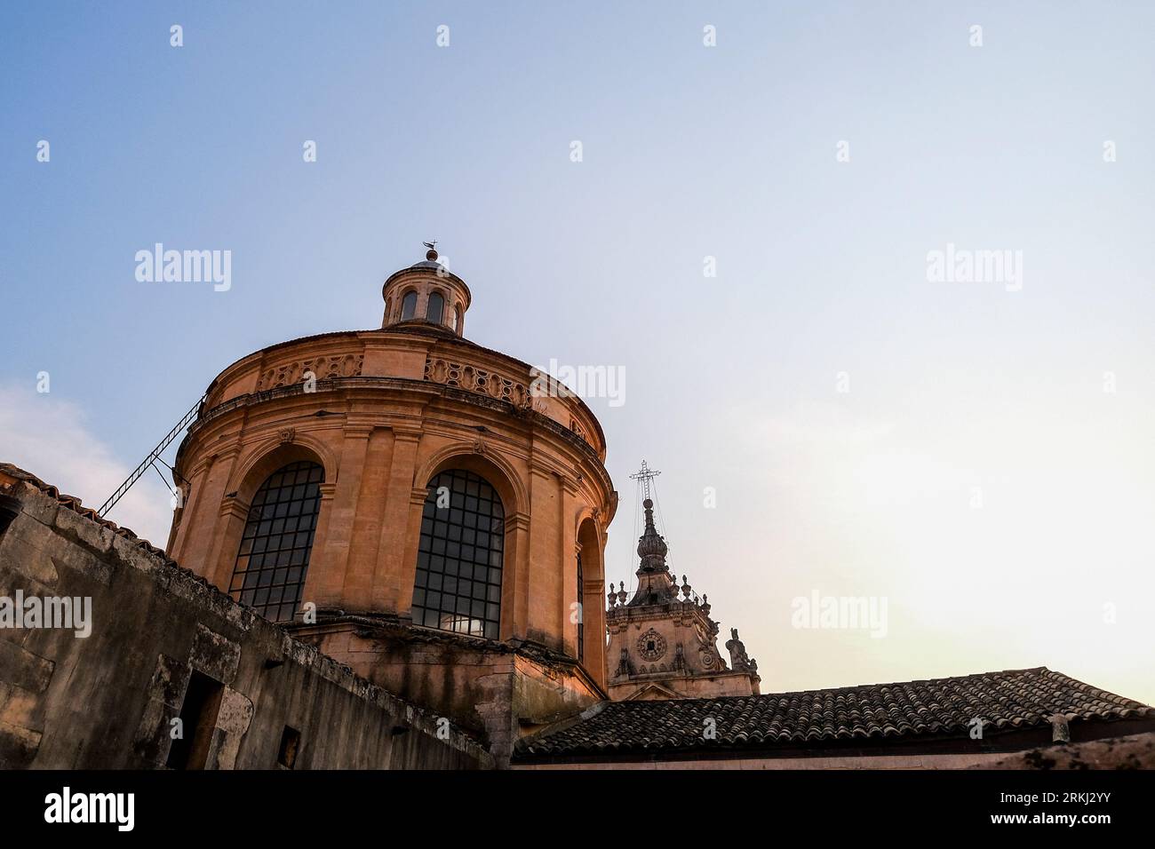 General view of the cityscape in Modica, Italy. Modica is a Sicilian ...
