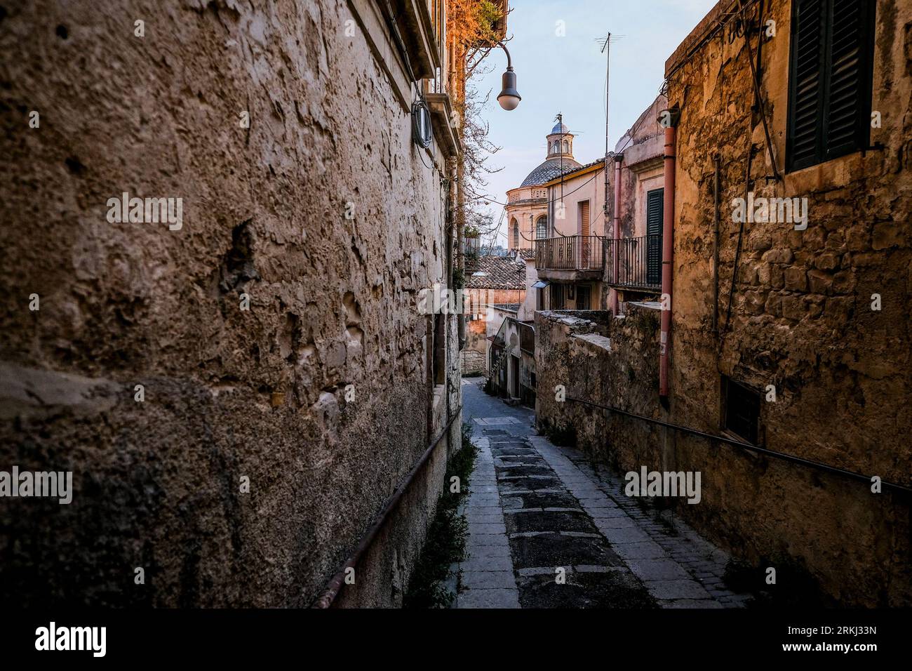 General view of the cityscape in Modica, Italy. Modica is a Sicilian ...