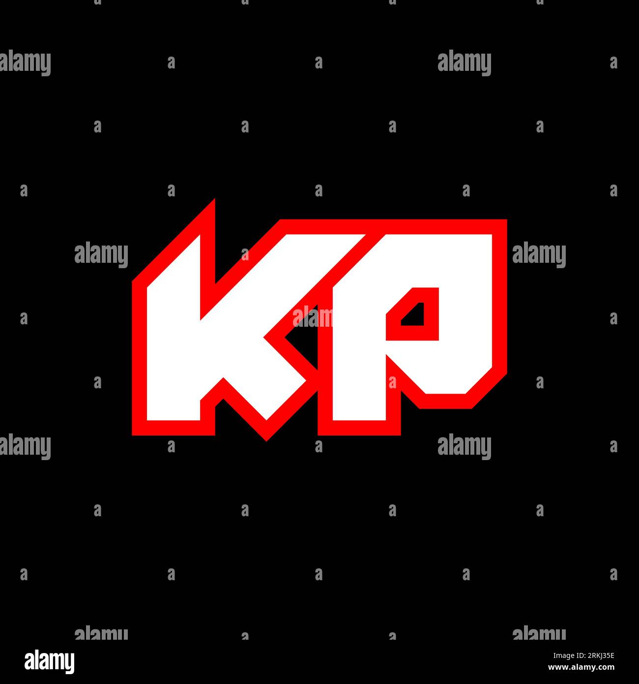 KP logo design, initial KP letter design with sci-fi style. KP logo for ...