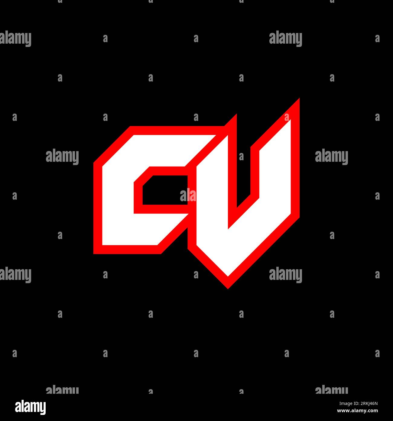 CV logo design, initial CV letter design with sci-fi style. CV logo for ...