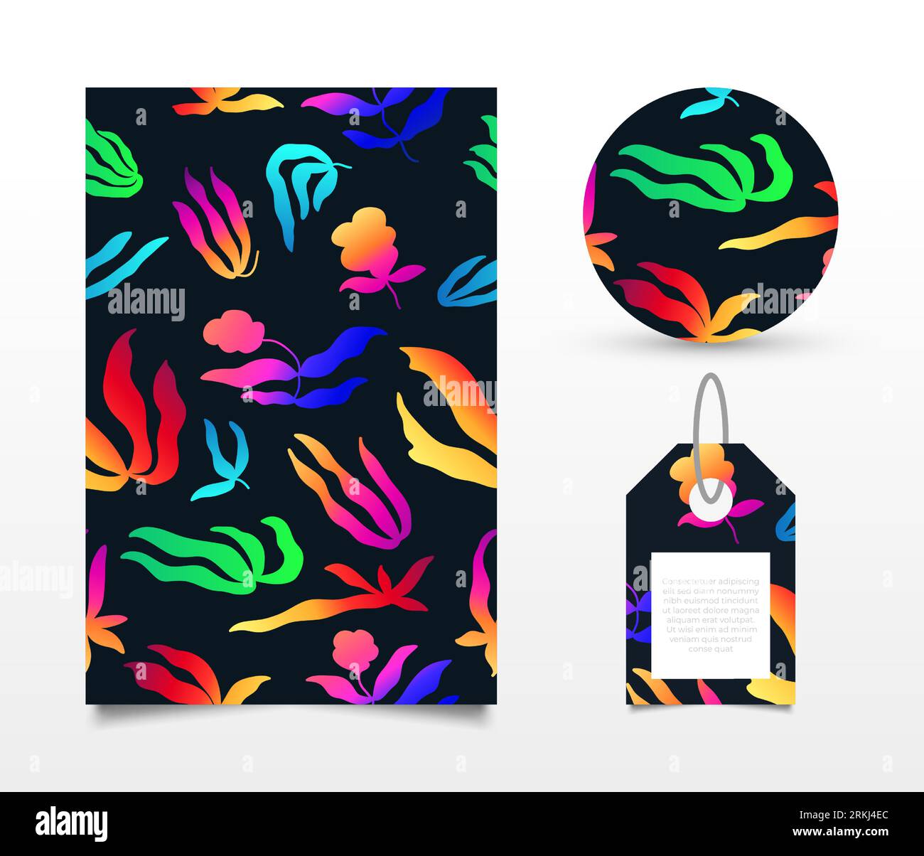Colorful Seamless Floral Pattern with Gradient Style. Suitable for ...