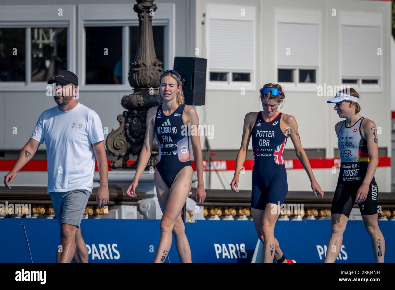 Paris, France - 08 17 2023: Paris 2024 triathlon test event. Female ...