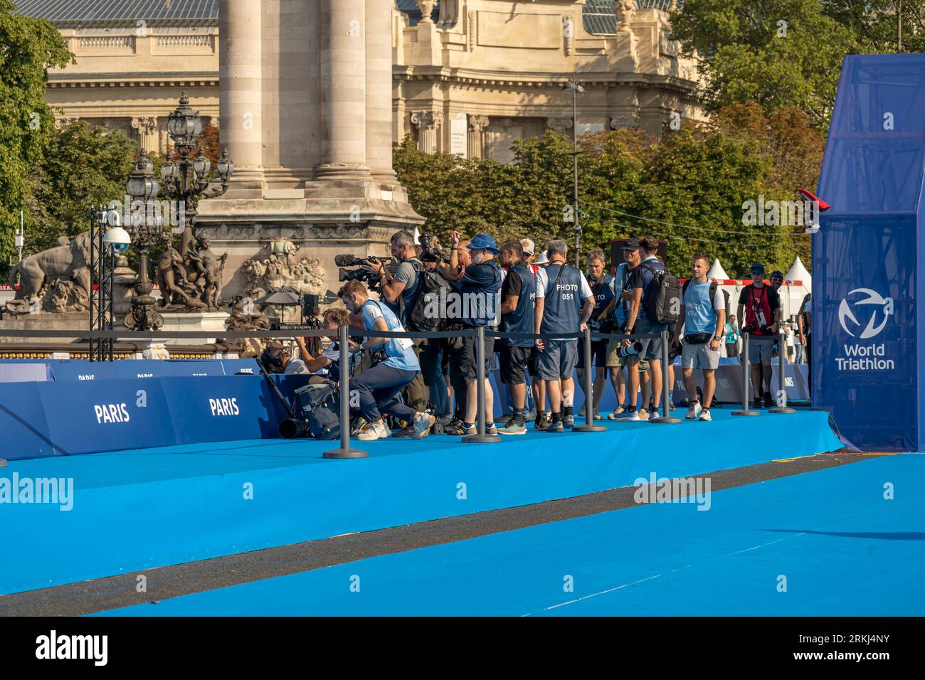 Paris, France - 08 17 2023: Paris 2024 triathlon test event. View of ...