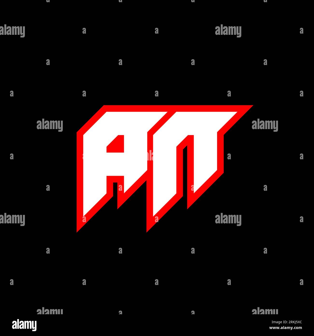 AN letter logo design on black background. AN creative initials letter ...
