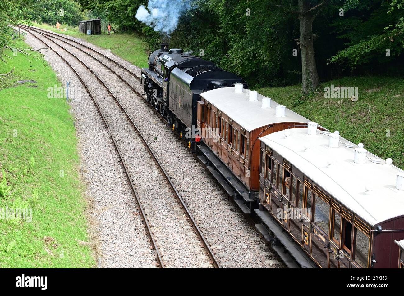 73082 Camelot operating on The Bluebell Railway is pulling a passenger ...