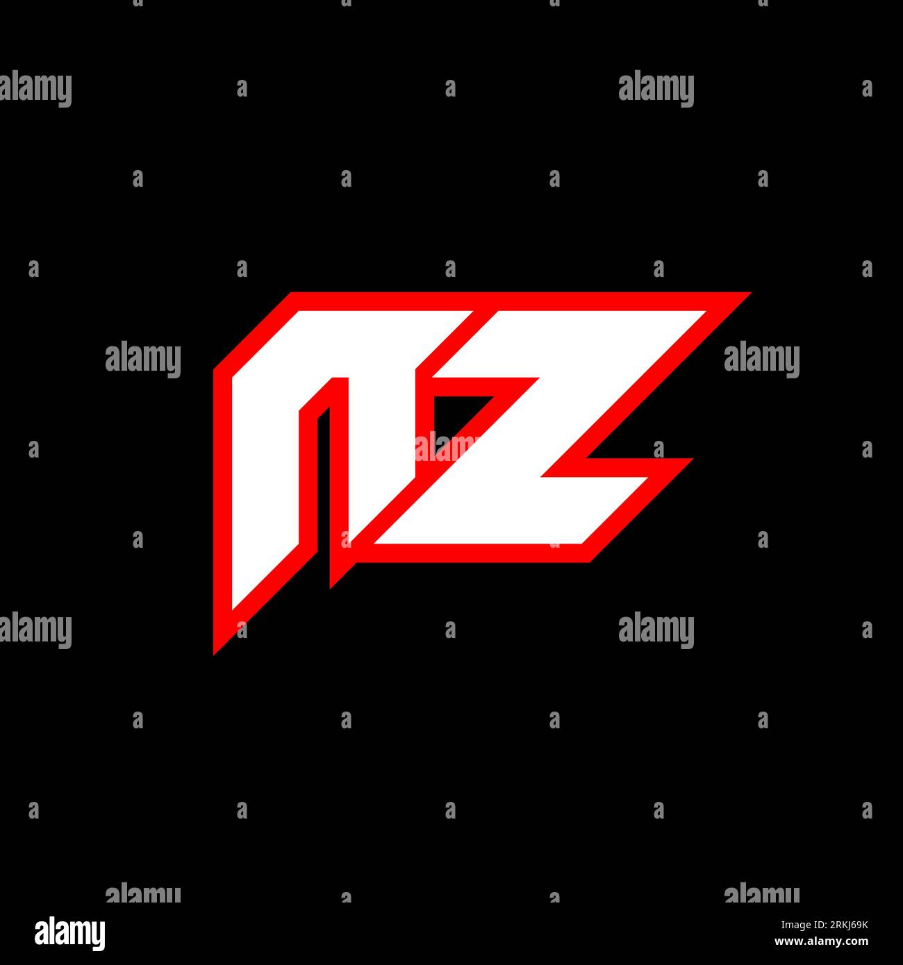 NZ logo design, initial NZ letter design with sci-fi style. NZ logo for ...