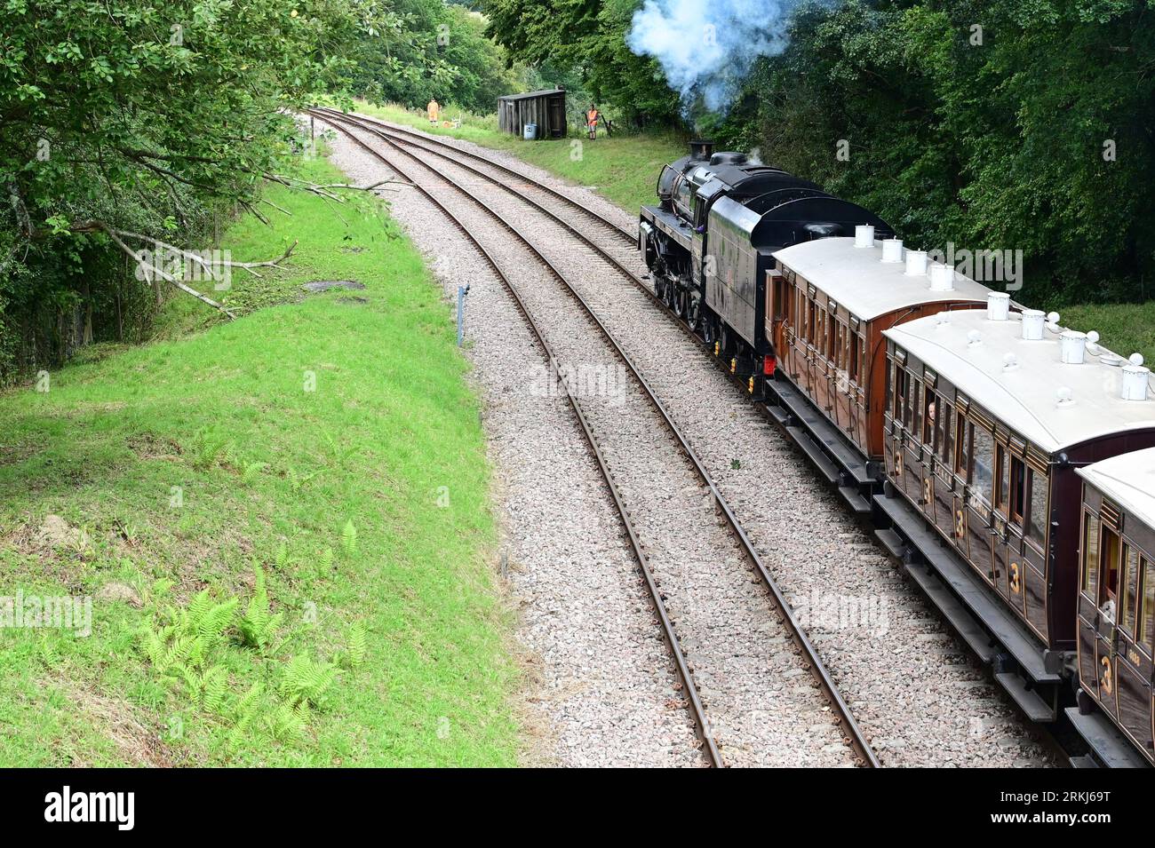 73082 Camelot operating on The Bluebell Railway is pulling a passenger ...