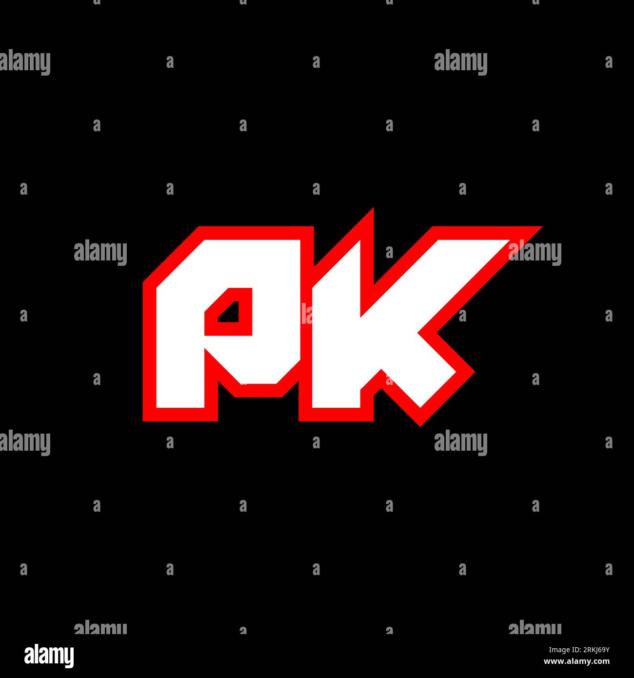 PK logo design, initial PK letter design with sci-fi style. PK logo for ...
