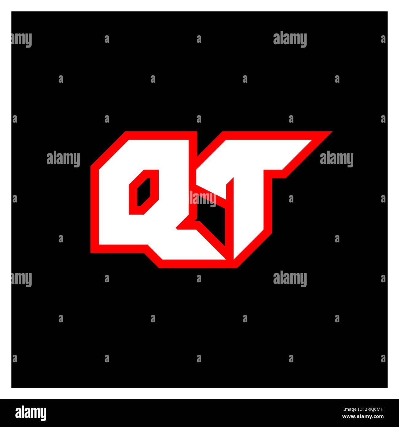 QT logo design, initial QT letter design with sci-fi style. QT logo for ...