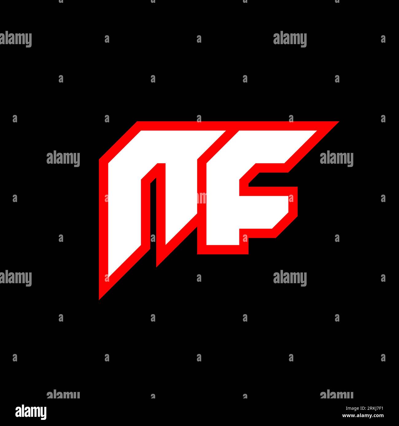 NF logo design, initial NF letter design with sci-fi style. NF logo for ...