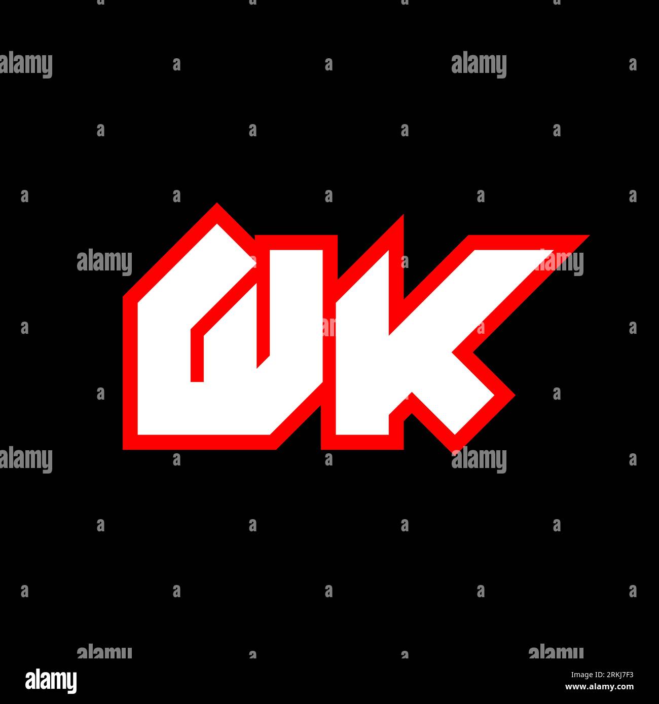 WK logo design, initial WK letter design with sci-fi style. WK logo for ...
