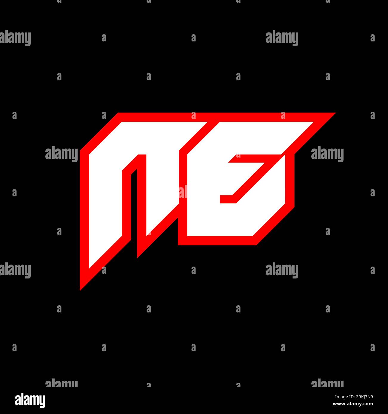 NE logo design, initial NE letter design with sci-fi style. NE logo for ...