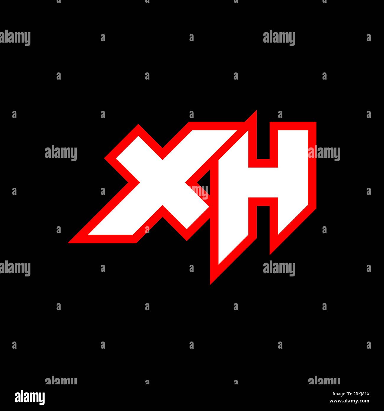 XH logo design, initial XH letter design with sci-fi style. XH logo for ...