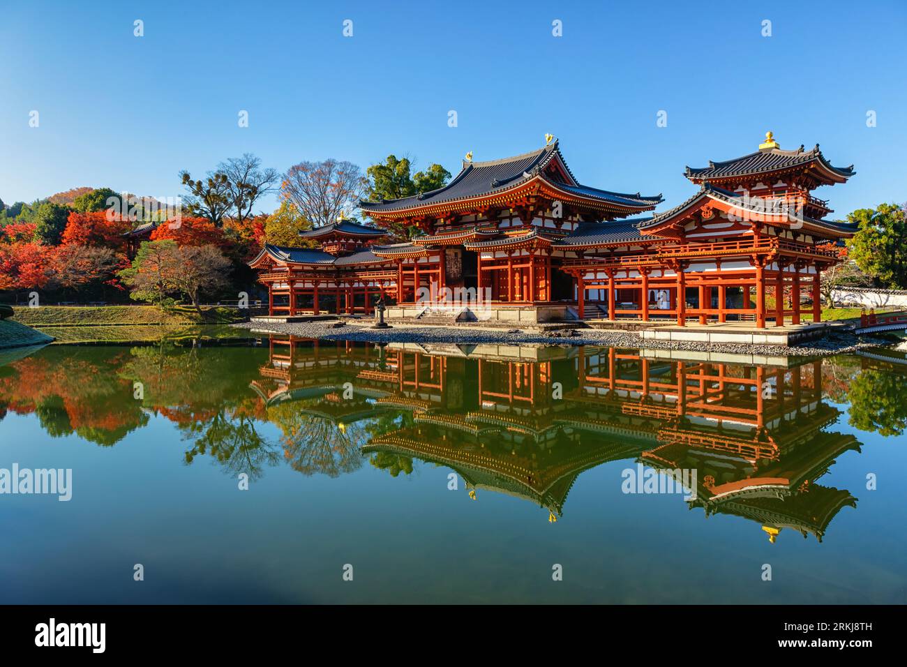 The Phoenix Hall of Byodo-in, a temple in Uji, just outside Kyoto ...