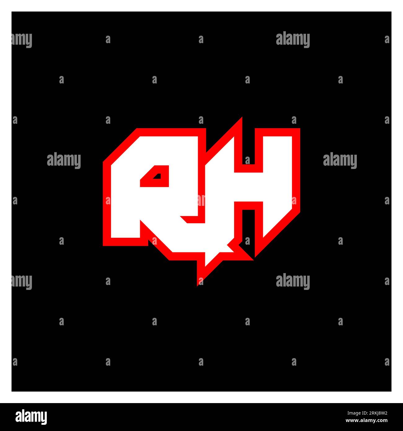 Rh Logo Design Initial Rh Letter Design With Sci Fi Style Rh Logo For Game Esport Technology
