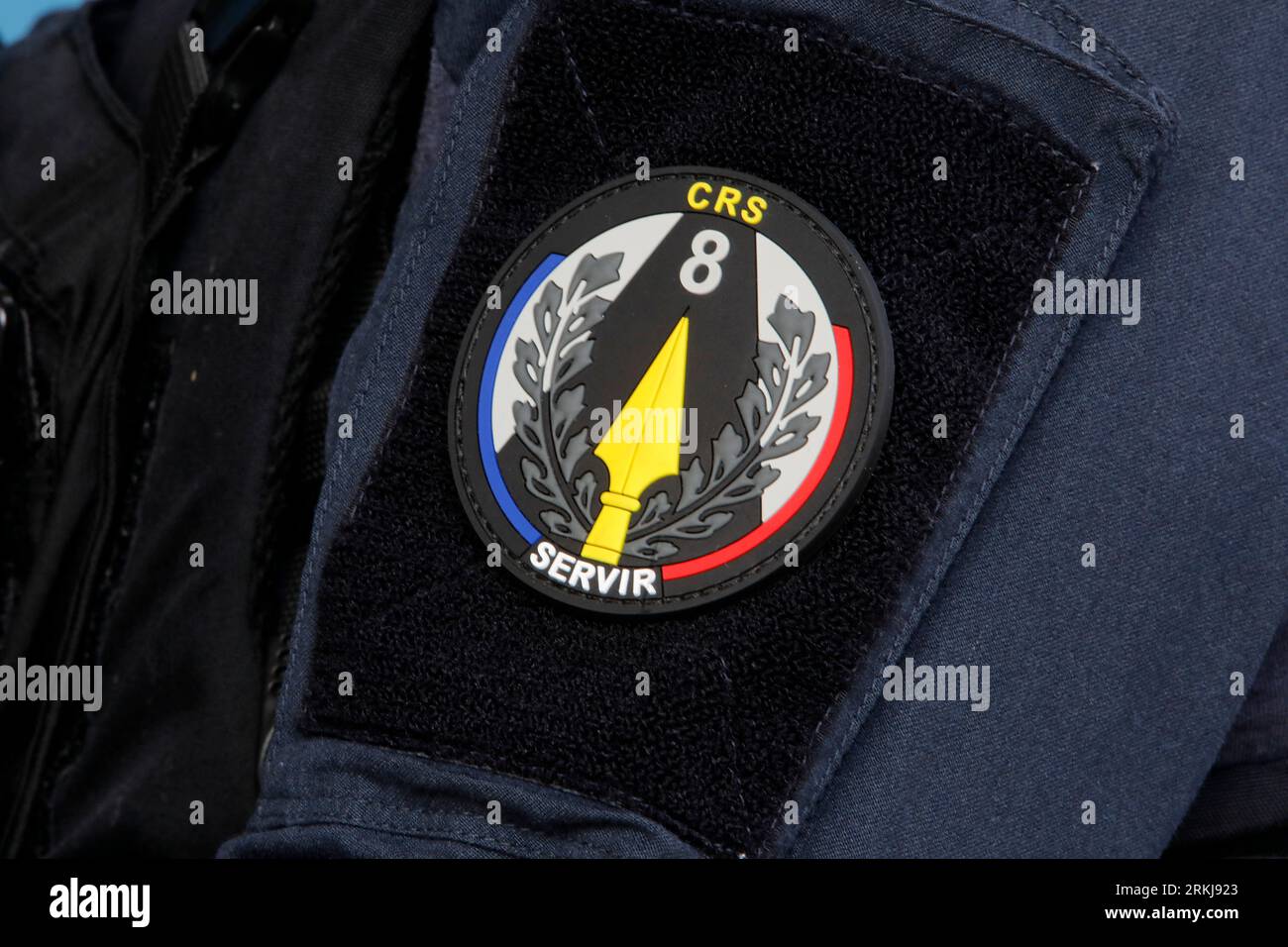 Nimes, France. 25th Aug, 2023. The 2 officers of CRS 8 and RAID during ...