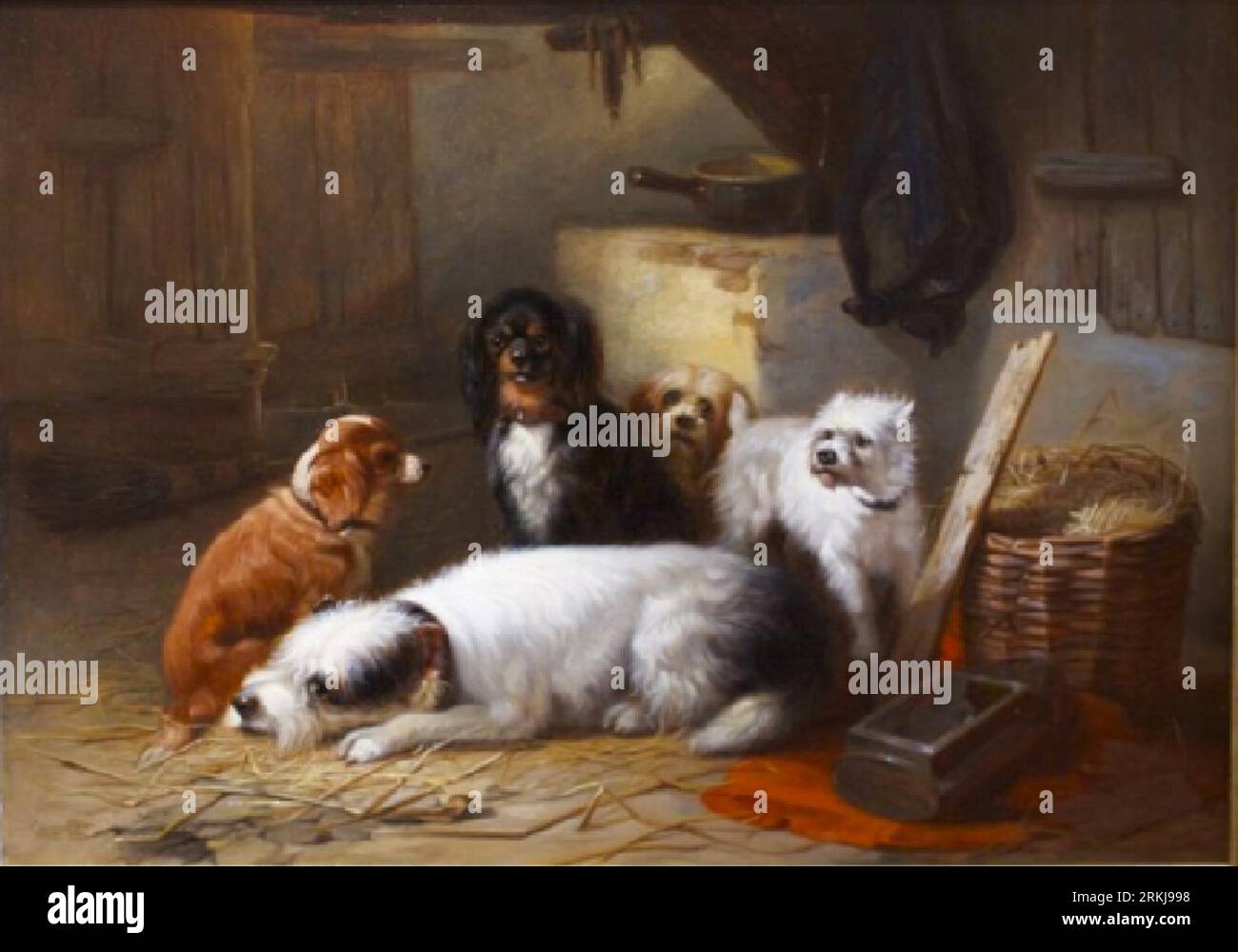 Dogs in a barn between circa 1820 and circa 1890 by Zacharie Noterman ...