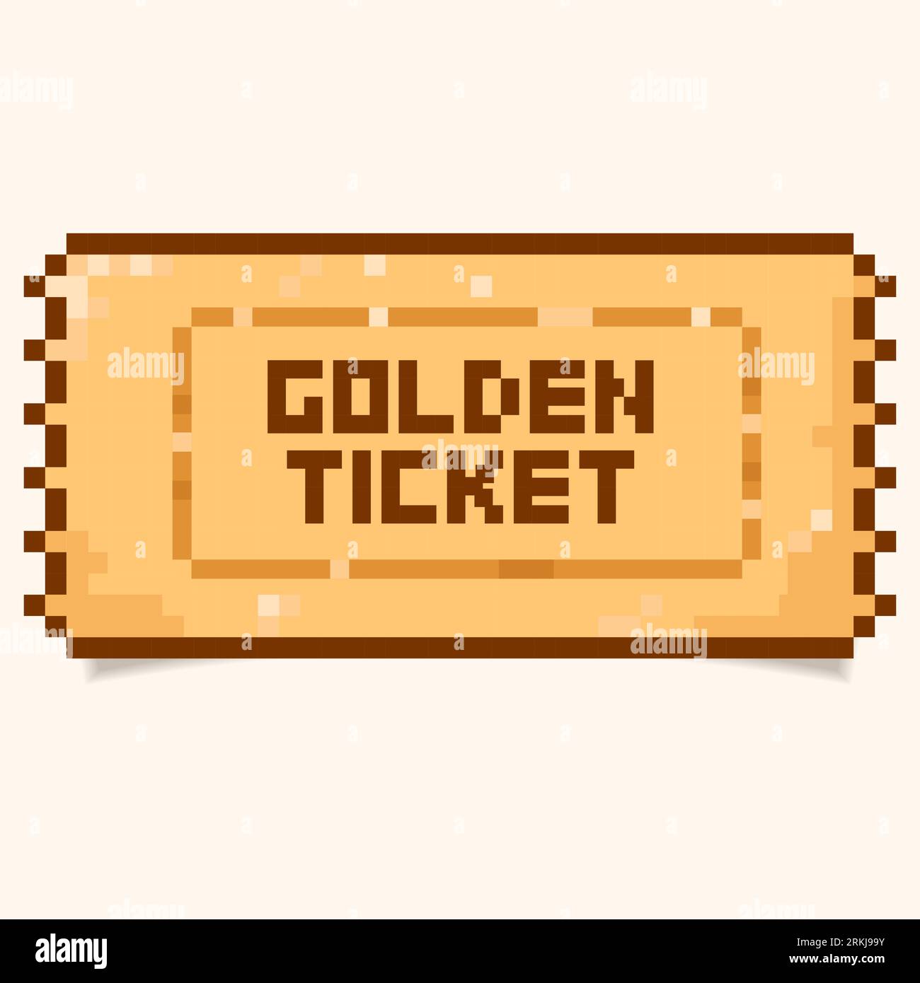 pixel coupon.golden ticket template, vip entry Stock Vector Image & Art ...