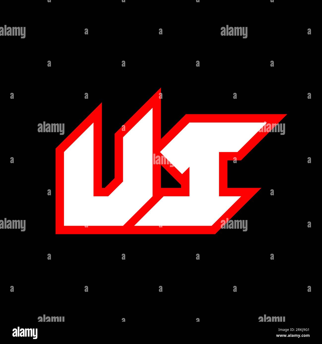 UI logo design, initial UI letter design with sci-fi style. UI logo for ...
