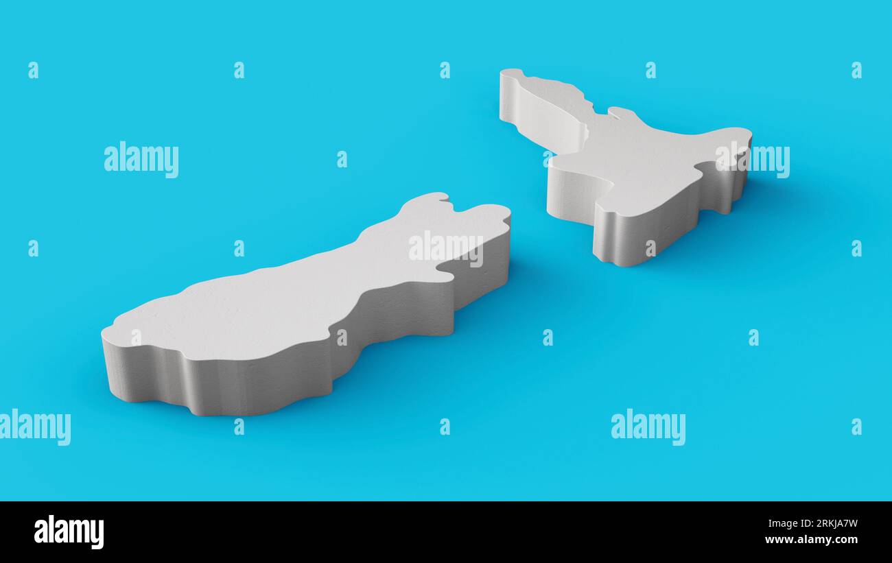 New Zealand 3D map Geography Cartography and topology map 3D ...