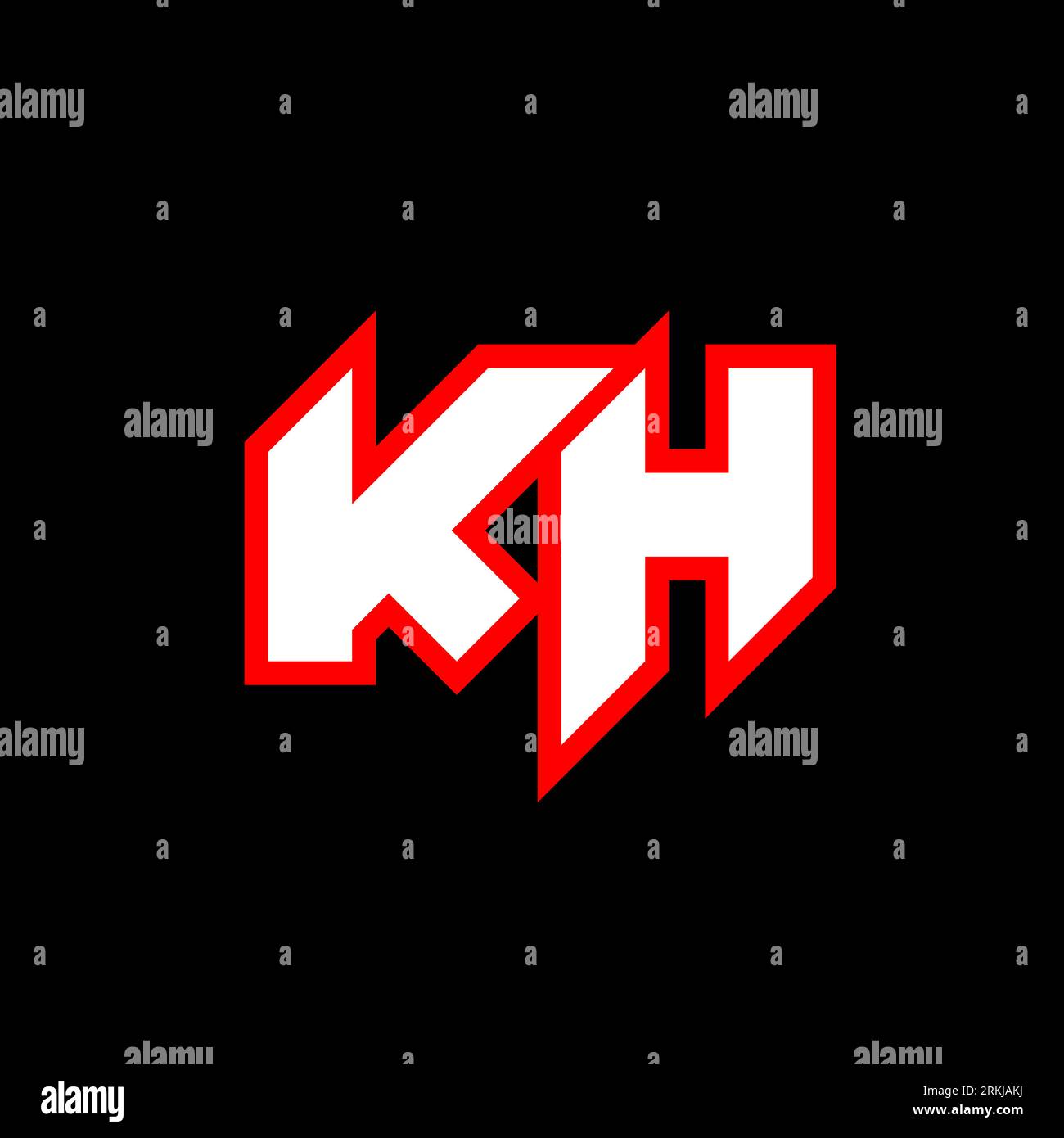 KH logo design, initial KH letter design with sci-fi style. KH logo for ...