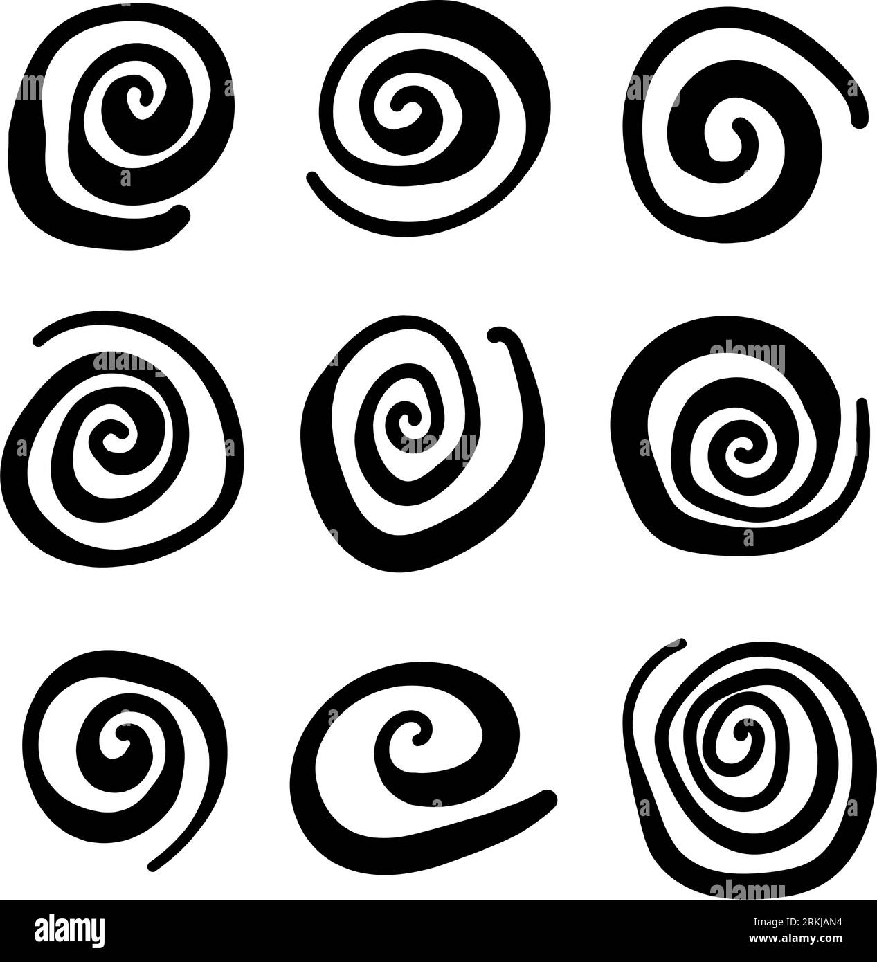 Swirl icon in hand drawn style. Handmade doodle vector illustration on ...