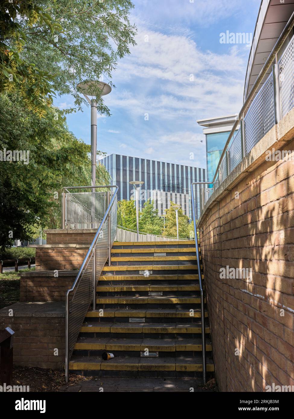 Steps towards the Cube building at Corby, England Stock Photo - Alamy