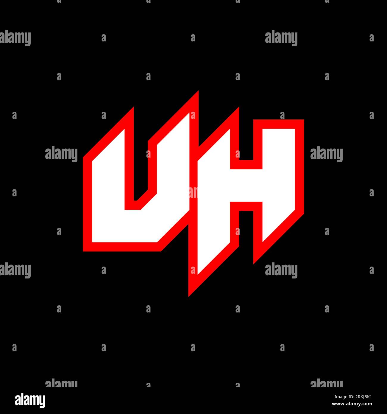 UH logo design, initial UH letter design with sci-fi style. UH logo for ...