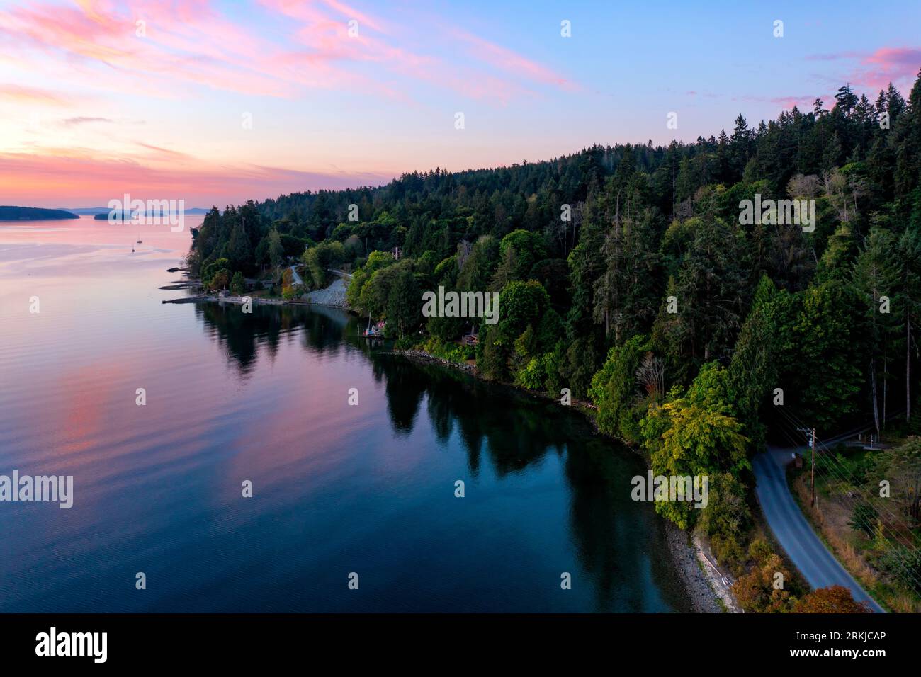 An aerial shot of Fulford Harbour, Salt Spring Island, BC Canada Stock ...
