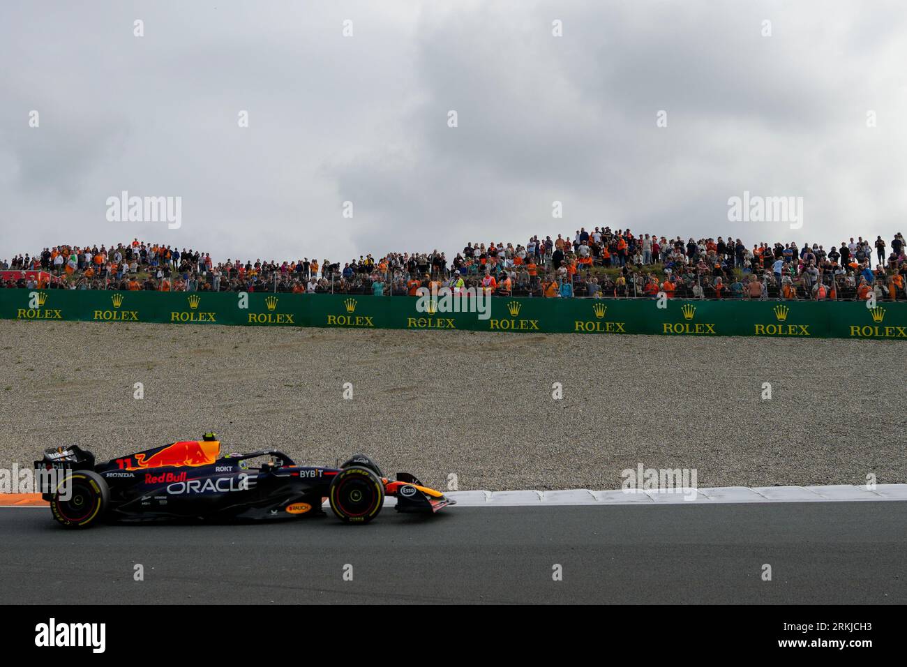 Mexican Formula One driver Sergio Perez of Red Bull Racing steers his ...