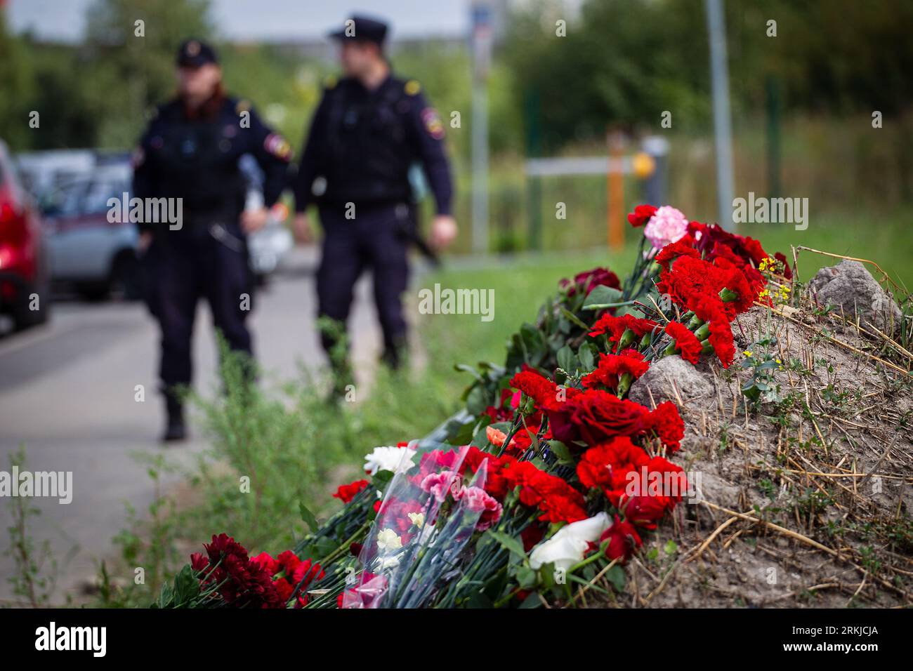 St. Petersburg, Russia. 24th Aug, 2023. Flowers laid in memory of ...
