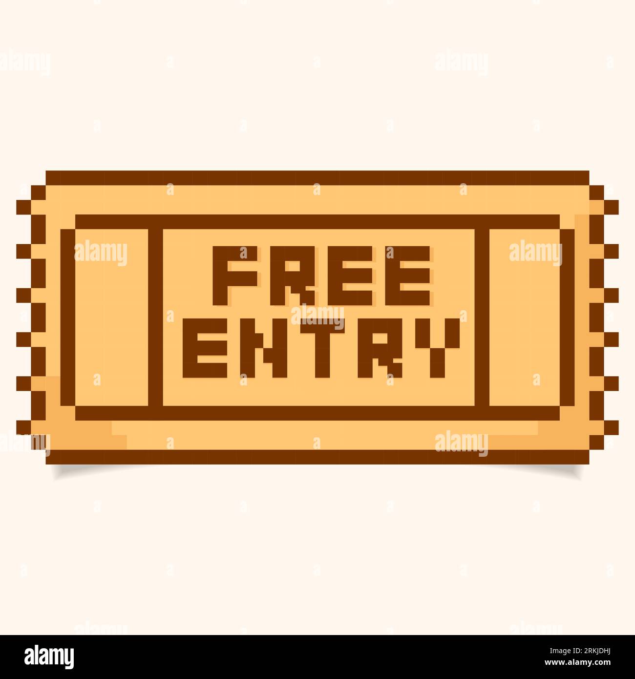 pixel coupon.ticket template,entry coupon 8-bit Stock Vector Image ...