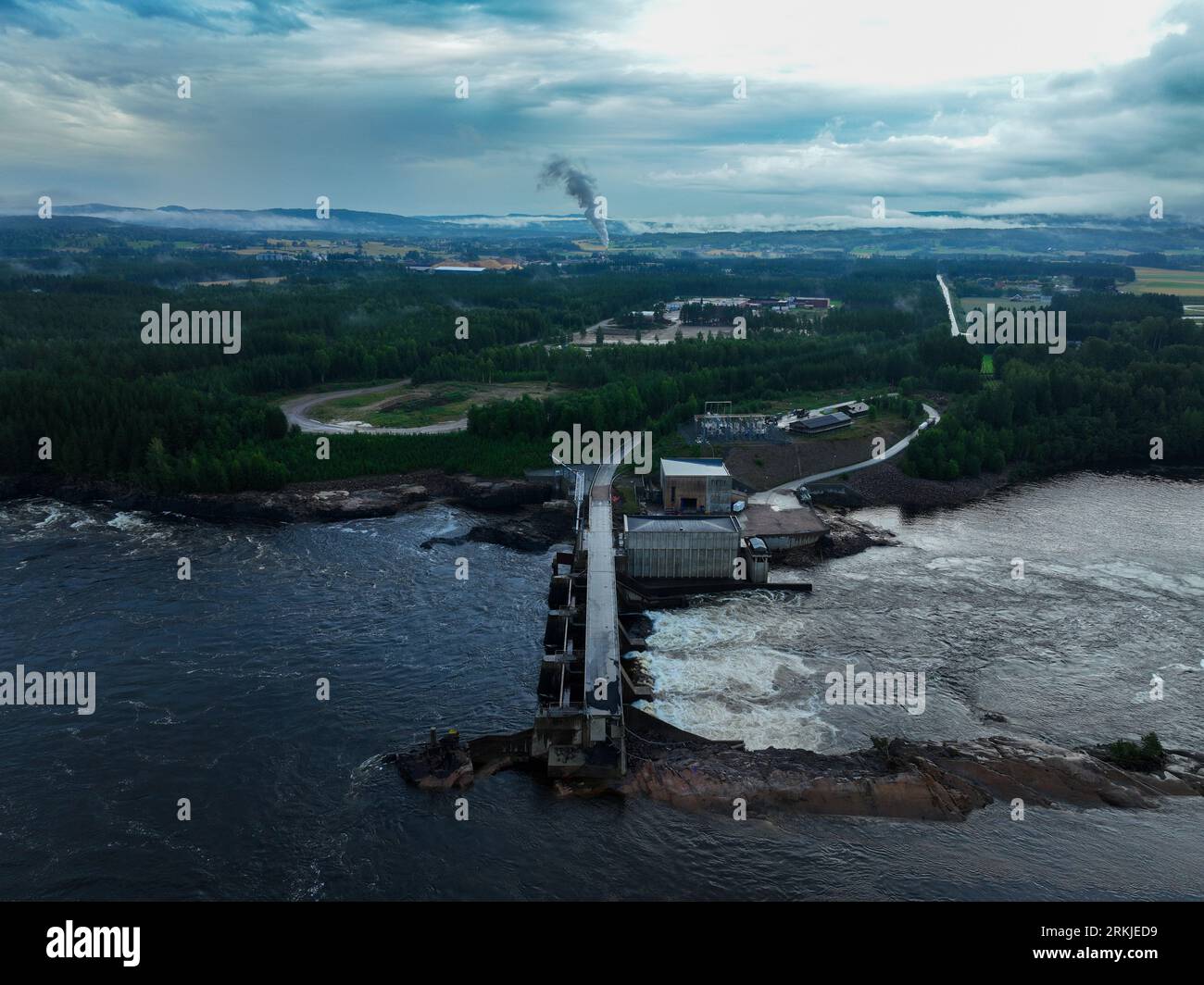 The destruction of the dam in Braskereidfoss, Norway after the storm ...
