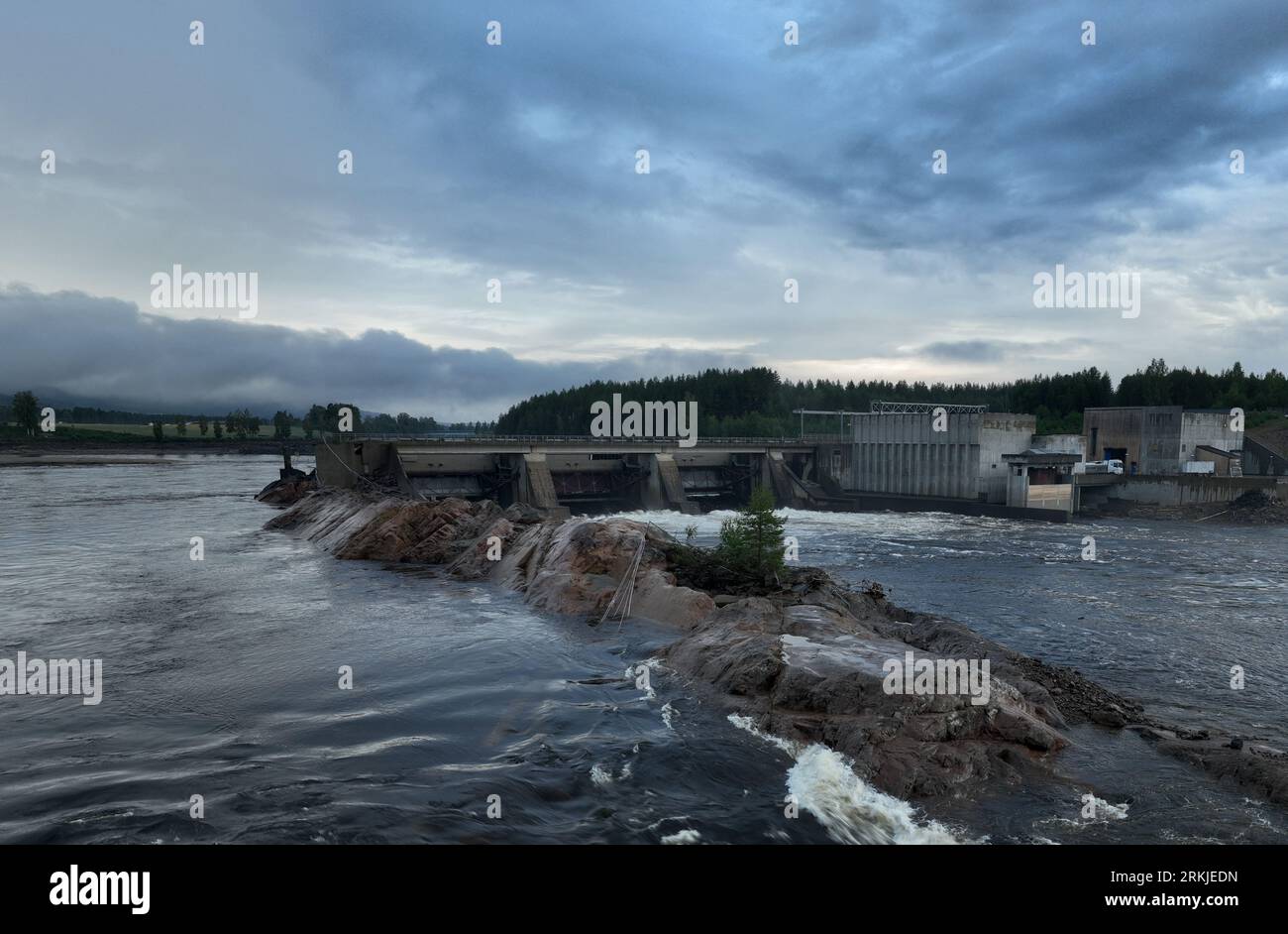 The destruction of the dam in Braskereidfoss, Norway after the storm ...