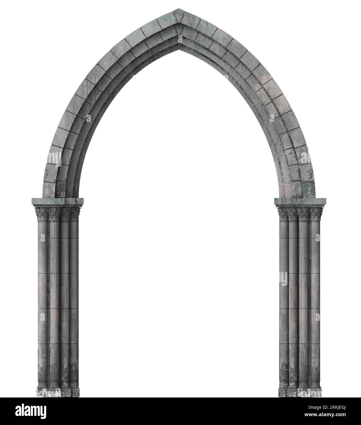 Abandoned arch castle with a large gothic window or crypt Stock Photo ...