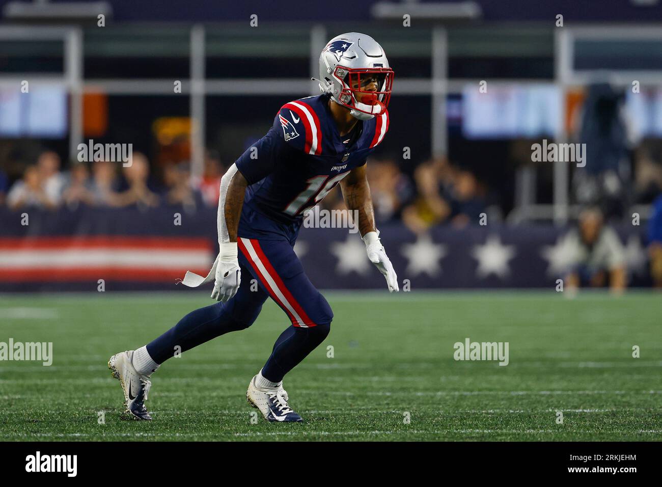 New England Patriots cornerback Christian Gonzalez against the Houston ...