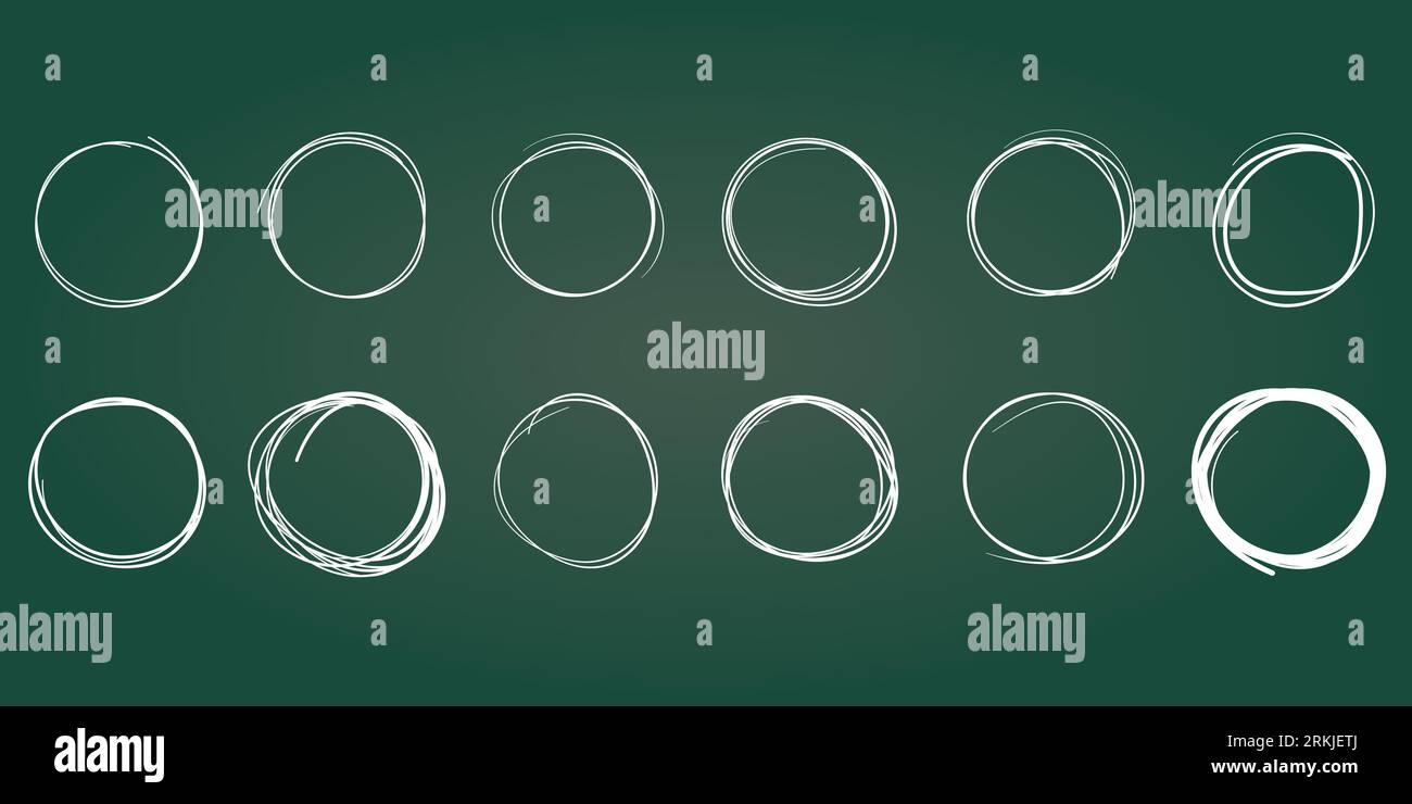 Circle line sketch icon in hand drawn style. Circular scribble doodle ...