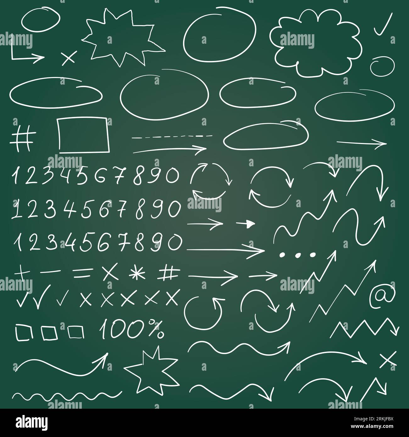 Arrow circles and abstract doodle icon in hand drawn style. Number ...