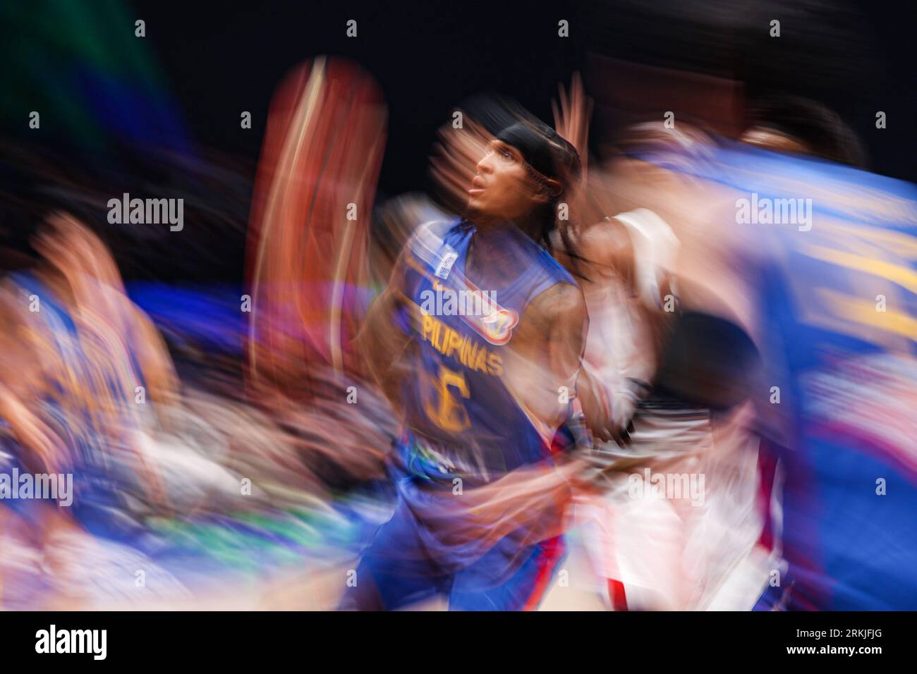 Manila, Philippines. 25th Aug, 2023. Jordan Clarkson (C) of the ...