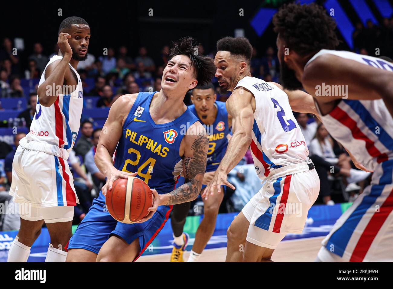 Manila, Philippines. 25th Aug, 2023. Dwight Ramos (2nd L) of the ...