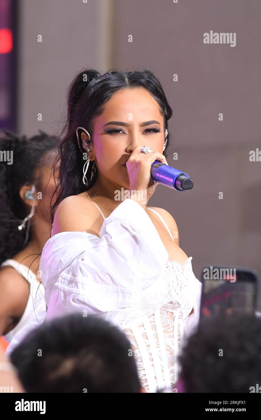 New York, USA. 25th Aug, 2023. Becky G performs on NBC's "Today" Show ...