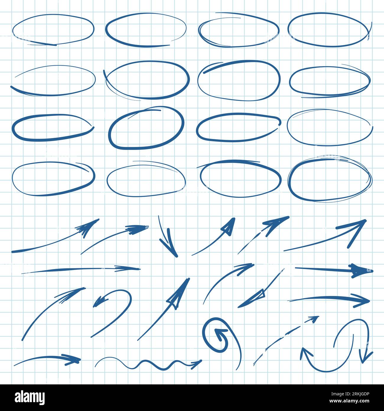 Circle line sketch and arrow icon in hand drawn style. Circular ...