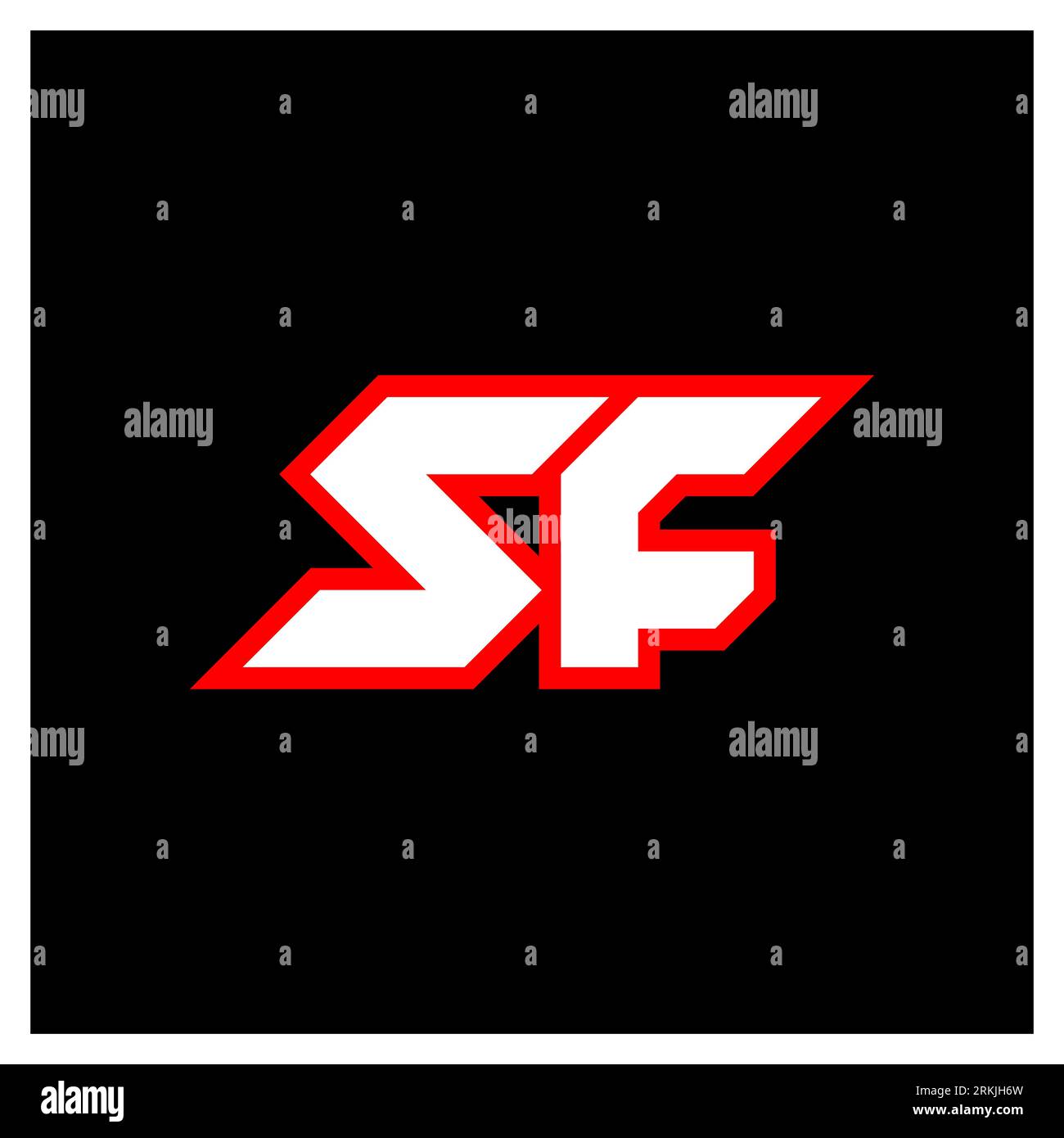 SF logo design, initial SF letter design with sci-fi style. SF logo for ...