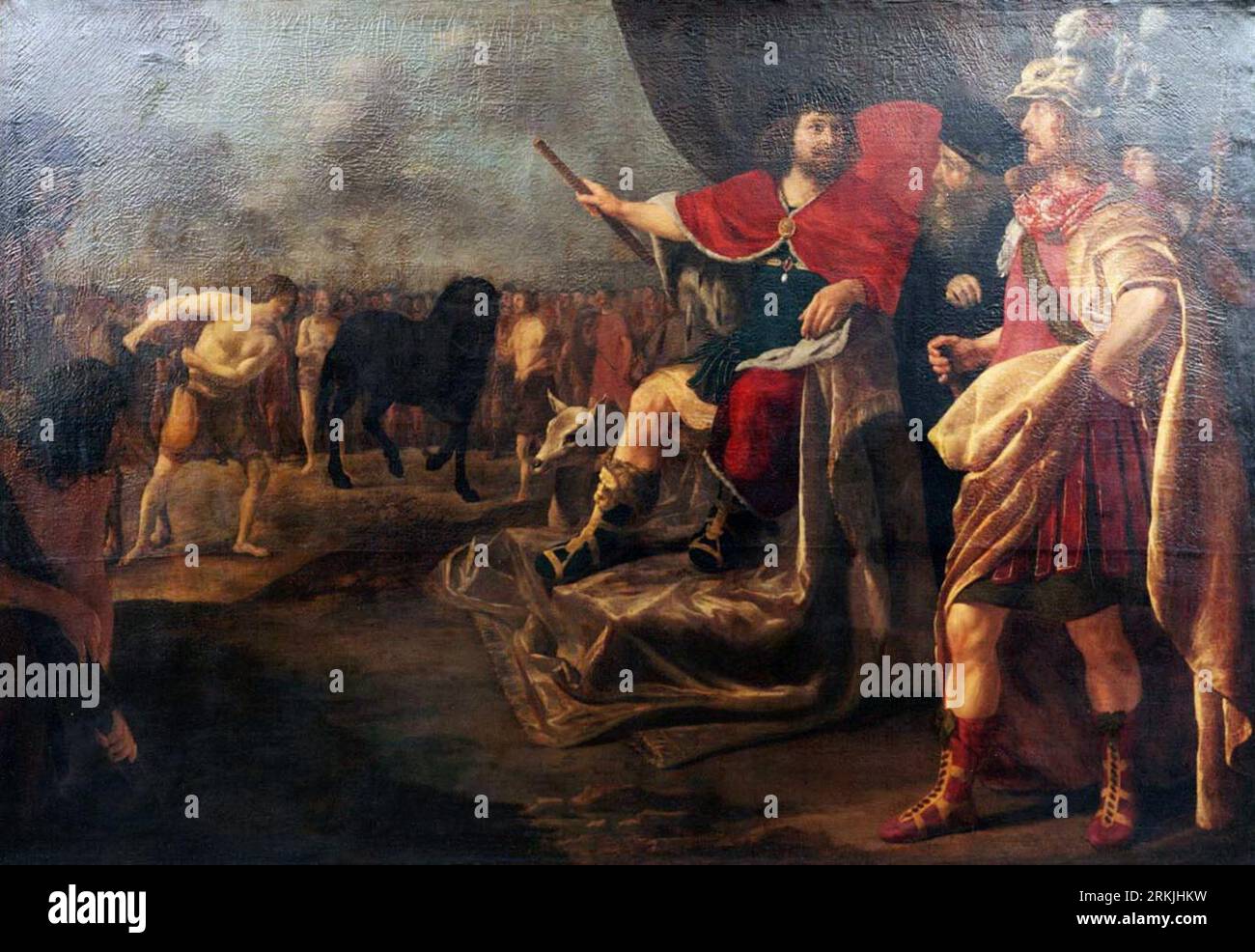 Quintus Sertorius and the horse tail 1638 by Gerard van der Kuijl Stock ...