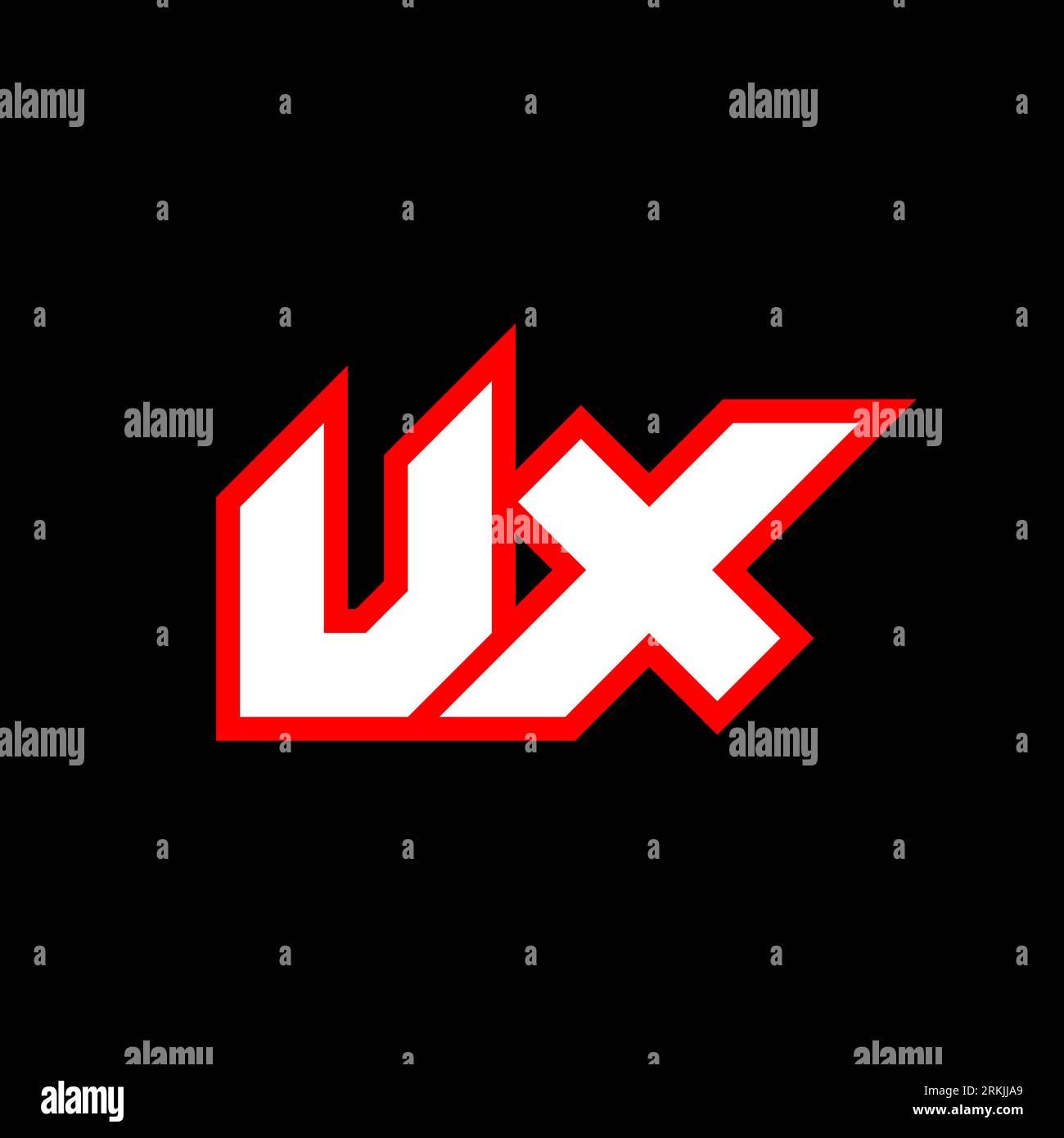UX logo design, initial UX letter design with sci-fi style. UX logo for ...
