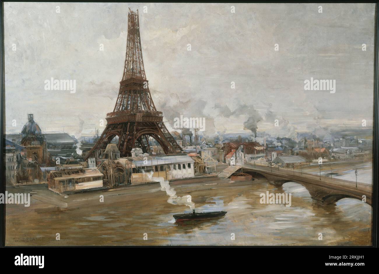 Eiffel Tower and Champ-de-Mars, January 1889: Work for the World's Fair ...