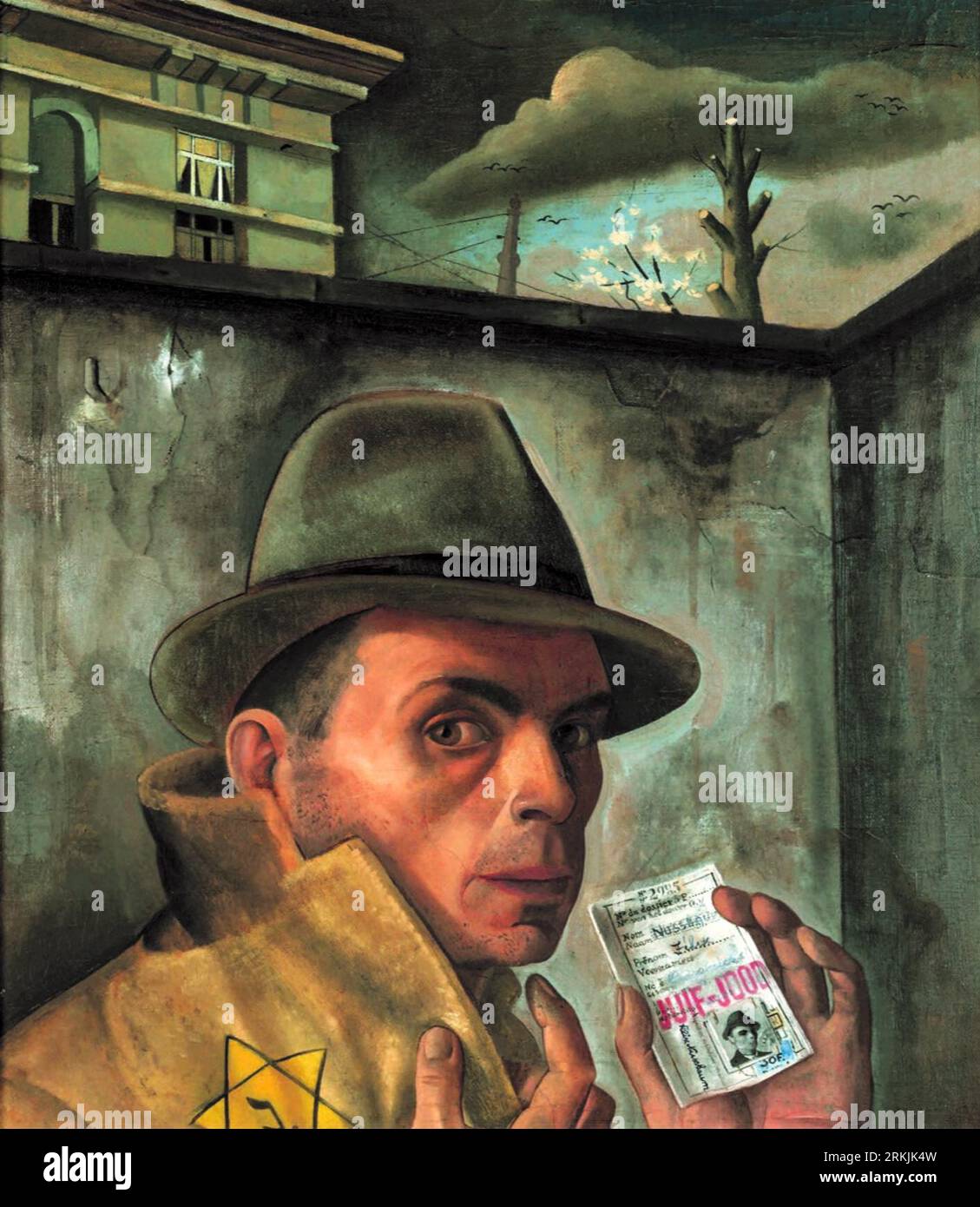 Self-Portrait with Jewish Identity Card um 1943 by Felix Nussbaum Stock ...